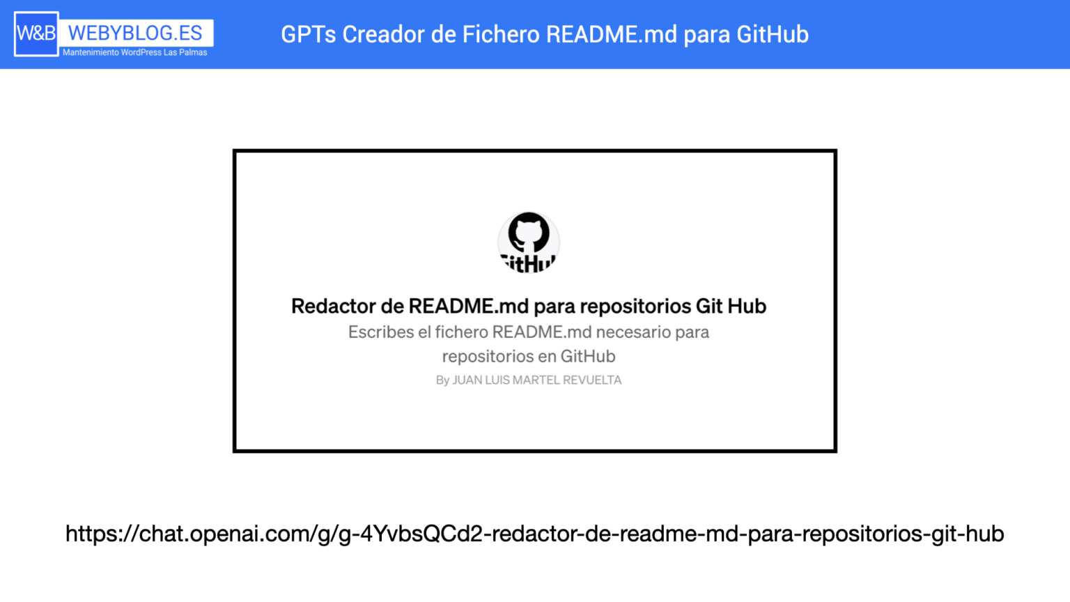 GPTs Creador de Fichero README.md para GitHub