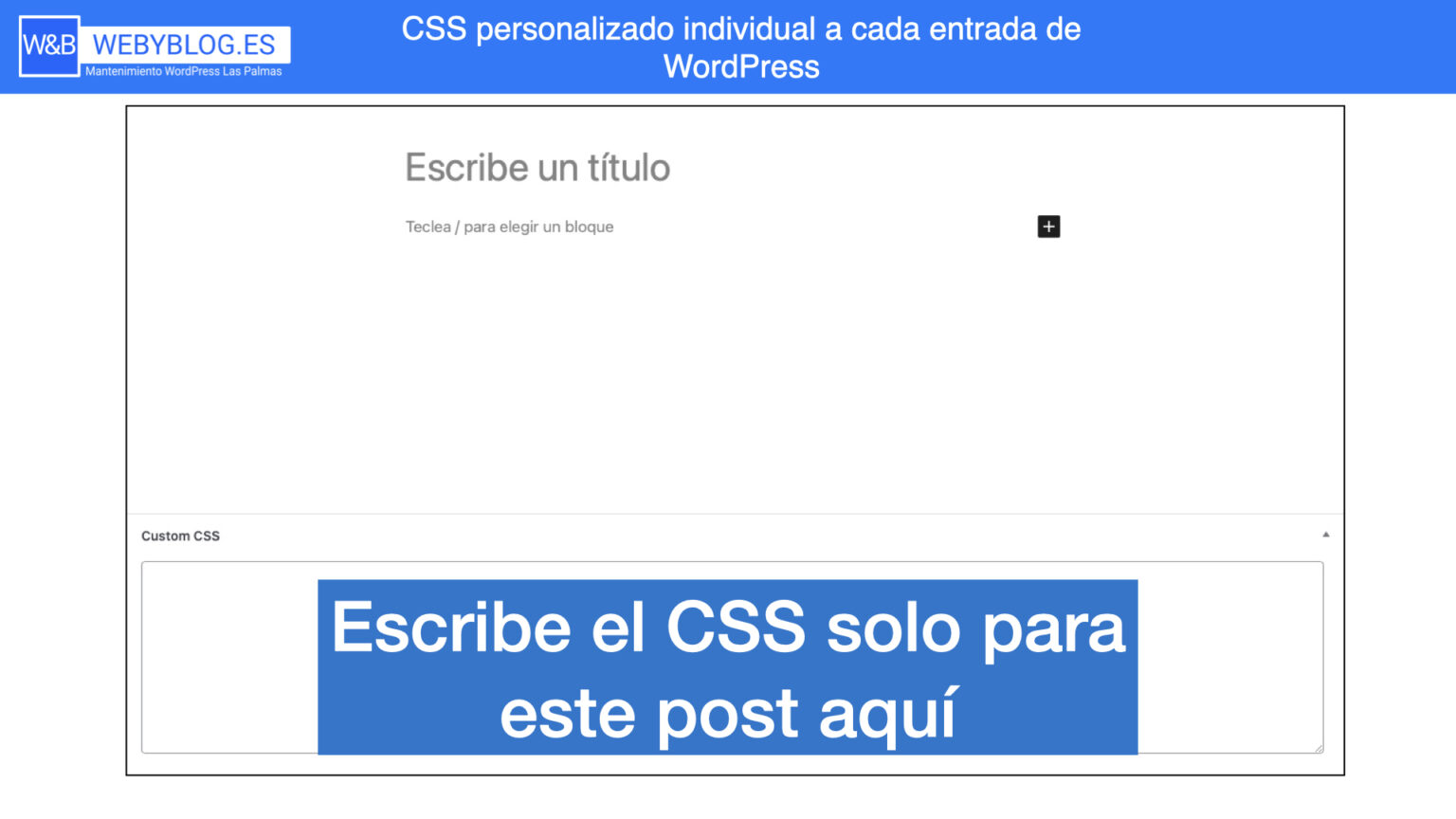 Plugin CSS personalizado individual para cada entrada de WordPress